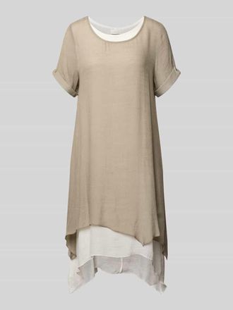 Apricot Knielanges Kleid aus Viskose-Mix