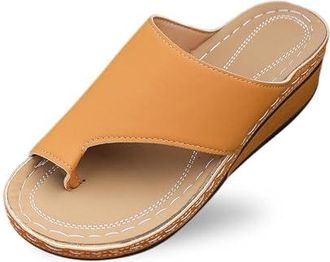 Generic Pantoufles d&eacute;t&eacute; tendance pour femme, talon inclin&eacute;, temp&eacute;rament, confortable, plage, 2026, marron, 37.5 EU