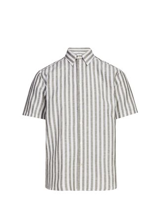 Au Printemps Paris gestreiftes Hemd - Khaki