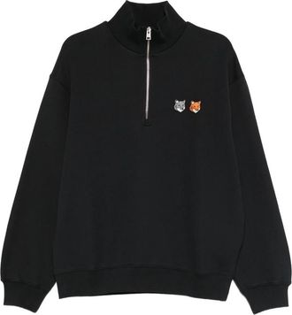 Maison Kitsun&eacute; Fox-head Half-zip Sweatshirt