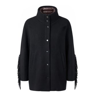 Herno Veste &agrave; franges - Femme - Vestes - Gris - Taille: 42 FR