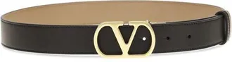 Valentino Garavani Womens Black Calf Leather Bos Taurus Regular Belt