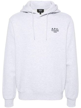 A.P.C. hoodie en coton biologique à logo brodé - Gris