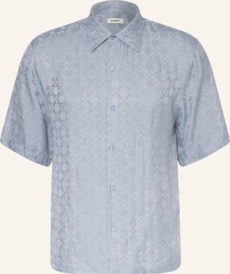 Sandro Sandro Kurzarm-Hemd Regular Fit Aus Jacquard blau