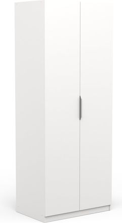 Demeyere Armoire Avec Penderie 2 Portes 1 Niche Moderne - Coloris Blanc Mat - 79,4 x 51,1 x 203 cm
