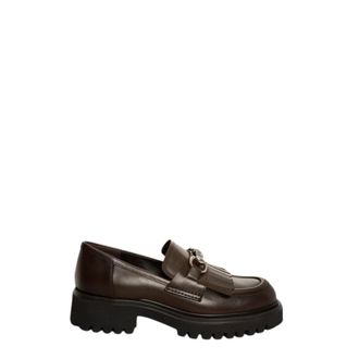 Guglielmo Rotta Schokoladenbraune Leder-Mokassins mit Fransen - - Shoes - Damen - Braun - 36 EU