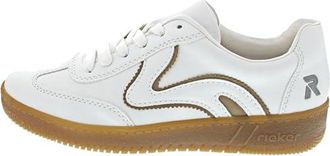 Rieker Femme Sneaker Low Baskets Basses, Blanc Camel, 43 EU