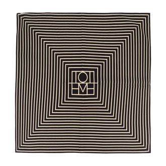 Toteme Striped Silk Scarf - Black