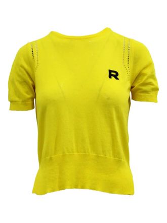 Rochas haut en maille &agrave; patch logo - Jaune