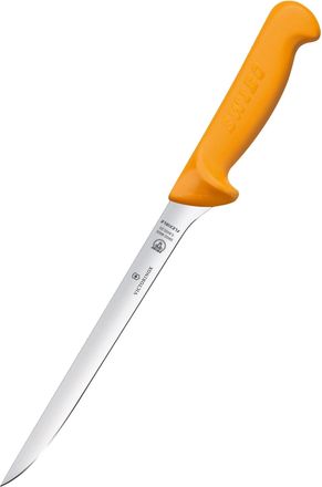 Victorinox by Swiss Army Swibo, coltello da cucina, coltello da pesce con lama normale flessibile, colore giallo, lunghezza della lama 20 cm, in acciaio, colore nero