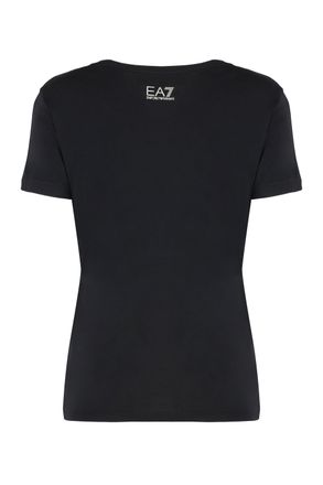 Emporio Armani Womens Viscose Crew-Neck T-Shirt Black Elastane T-Shirts & Jerseys