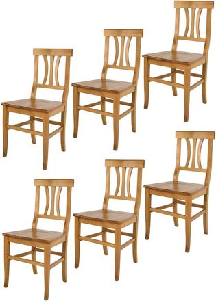 Tommychairs Tommychairs - 6er Set Stühle Artemisia für Küche und Esszimmer, robuste Struktur und Sitzfläche aus lackiertem Buchenholz im Farbton Eichenholz