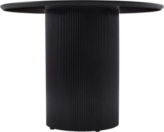 Selsey Selsey TRUALLY - Table à manger ronde avec socle cylindrique cannelé, noir 100 cm