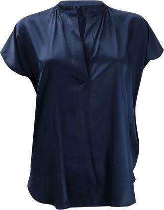 F.it blouse à col v - Bleu