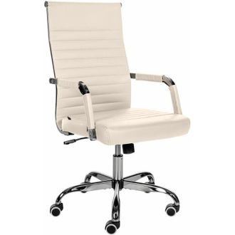 Clp Chaise de bureau avec dossier avec des accoudoirs de conception ergonomique diff&eacute;rentes couleurs colore : Cr&egrave;me