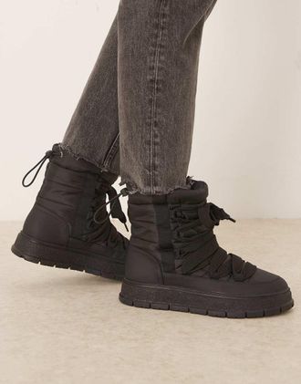 Asos Arrow - Apr&egrave;s-ski &agrave; lacets en nylon - Noir