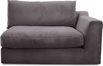 Cavadore Sofa-Modul Fionamit Armteil rechts / individuell kombinierbar als Ecksofa, Big Sofa oder Wohnlandschaft / 138 x 90 x 112 / Webstoff grau