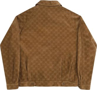 Gucci Laser-Printed GG Corduroy Jacket - Brown