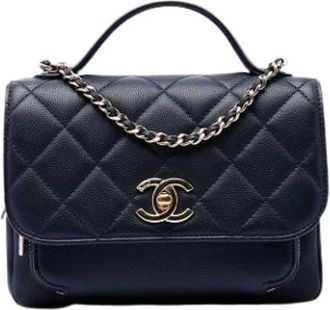 Chanel Sac port&eacute; &eacute;paule doccasion Business Affinity - Femme - Pre-owned - Bleu - Taille: ONE Size