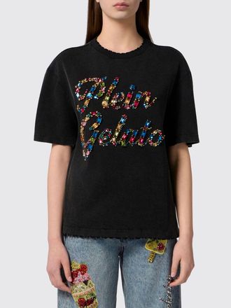 Philipp Plein T-shirt relaxed fit en coton avec logo en strass et ourlet effrang&eacute;