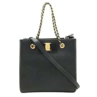 Ferragamo Sac bandouli&egrave;re en cuir Pre-owned - Femme - Pre-owned - Noir - Taille: ONE Size