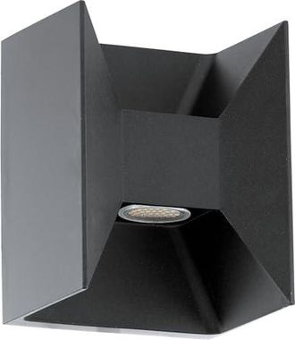 Eglo LED Außen-Wandlampe Morino, 2-flammige Außenleuchte, Wandleuchte aus Aluminium in Anthrazit, warmweiß, IP44