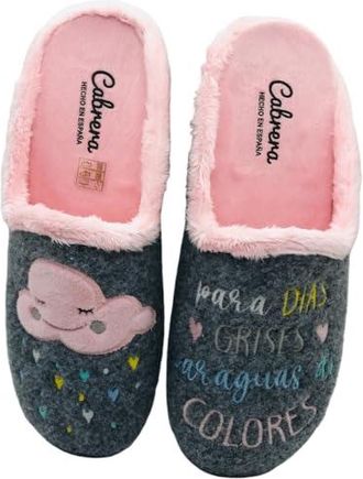 Cabrera Chaussure de maison pour femme Nuage 3208-3190500000000 - Couleur grise, taille 36