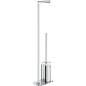 Roca Roca - round hotels Garniture de toilette avec porte-rouleau Couleur : Chrome
