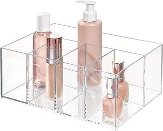 InterDesign iDesign Badezimmer-Organizer mit 5 Fächern, aus Kunststoff, The Clarity Collection - 25,1 x 17,5 x 10,2 cm, transparent