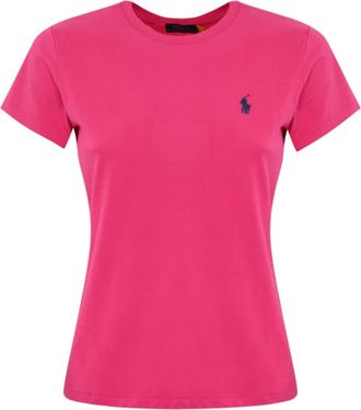 Polo Ralph Lauren Femme, Tops, Rose, Taille: 36 FR T-shirt Logo Brod&eacute;
