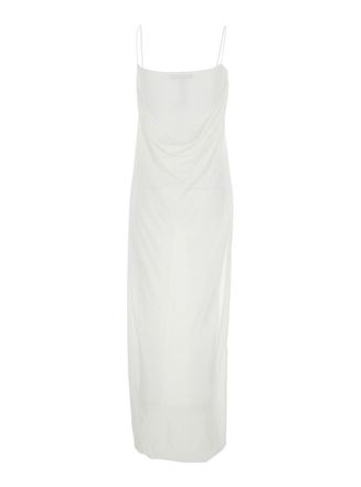 Jacquemus Womens Dress With Straight Neckline - White Viscose