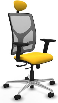 Piqueras y Crespo Schreibtischstuhl mit Armlehnen und hoher R&uuml;ckenlehne, h&ouml;henverstellbare Lendenwirbelst&uuml;tze und festes Kopfteil, ausgestattet mit Syncro/Traslack und 