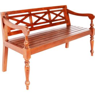 vidaXL Batavia-Bank Dunkelbraun 123 cm Massivholz Mahagoni - Vidaxl