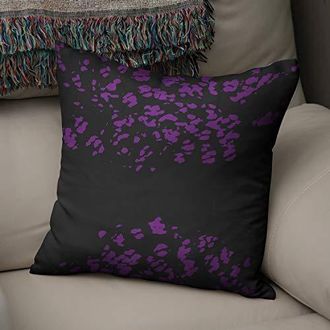 Bonamaison Le Jardin du Lin Kissen Zierkissenbezug Kissenbezug, Lila & Schwarz Dekoration, Für Zuhause Autos Büro Sofa Wohnzimmer Couch Schlafzimmer Dekor, 50x50
