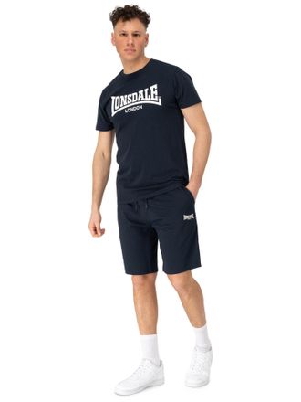 Lonsdale Herren T-Shirt & Shorts Set MOY normale Passform, Dark Navy/White, M