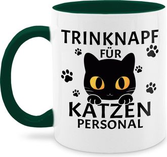 Shirtracer Tassen 325ml - Trinknapf f&uuml;r Katzenpersonal Tasse mit Spruch Katze lustig I Katzenliebhaber Geschenk f&uuml;r Katzenmamas Geschenke Katzenpapa Geschenk Cat