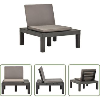 vidaXL vidaXL Loungestuhl - Garten-Lounge-Stuhl mit Sitzpolster Kunststoff Anthrazit