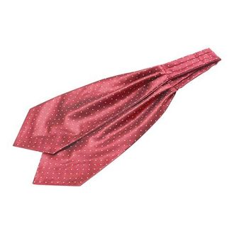 Allegra K Cravate &agrave; pois cravate Ascot cravate pour homme cravate de f&ecirc;te formelle Bordeaux Blanc Taille unique