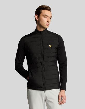 Lyle & Scott veste l&eacute;g&egrave;re hybride matelass&eacute;e zipp&eacute;e int&eacute;grale de golf en noir jet z865