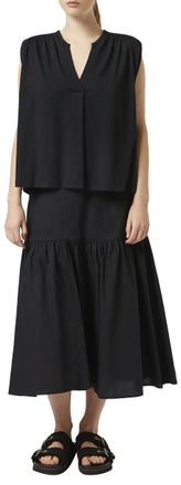 Scotch & Soda Womens Drapey V-Neck T-Shirt, Black, Medium