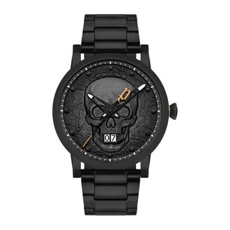 Police Stilvolle Edelstahl Analoguhr - - Accessories - Herren - Schwarzk - ONE SIZE