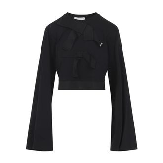 Lanvin Grosgrain Baumwoll-Top - - Blouses & Shirts - Damen - Schwarzk - XS