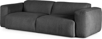 Studio Copenhagen home24 3-Sitzer Sofa Grau/Anthrazit Teddy-Boucl&eacute; Stoff Bony 251 x 71 x 102cm Modern