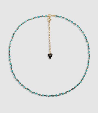 Mon Precieux Ge Collier Candies Facettes Turquoise Cordon Multicolore