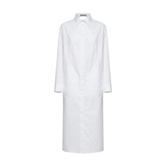 Balenciaga Draped-back Shirt Dress - - Dresses - Damen - Wei&szlig; - S