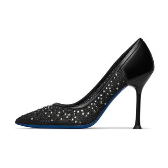Loriblu Femme, Chaussures, Noir, Taille: 39 EU Tricot and Leather Jewel Pump
