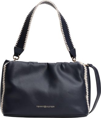 Tommy Hilfiger Damen Schultertasche Soft Summer Mini Bucket Beuteltasche, Blau (Space Blue), Einheitsgröße