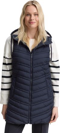 Tom Tailor Damen 1046590 Longstyle Steppweste Mit Kapuze, 10668 - Sky Captain Blue, 3XL EU