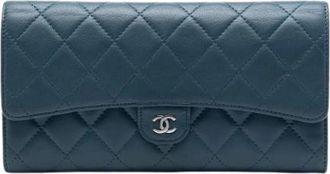 Chanel Pre-owned Quilted Lambskin Wallet - - Pre-owned - Damen - Blau - ONE SIZE