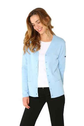 Armor Lux Damen Jacke mit V-Ausschnitt aus Wolle und Acryl Pullover, Nuage, 46